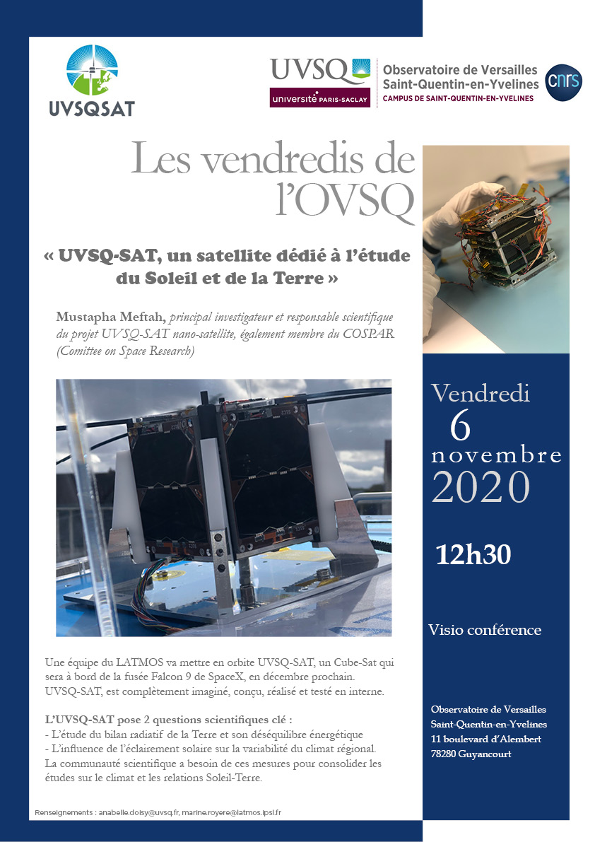 UVSQ-SAT, un satellite dédié à l’étude du Soleil et de la Terre ...